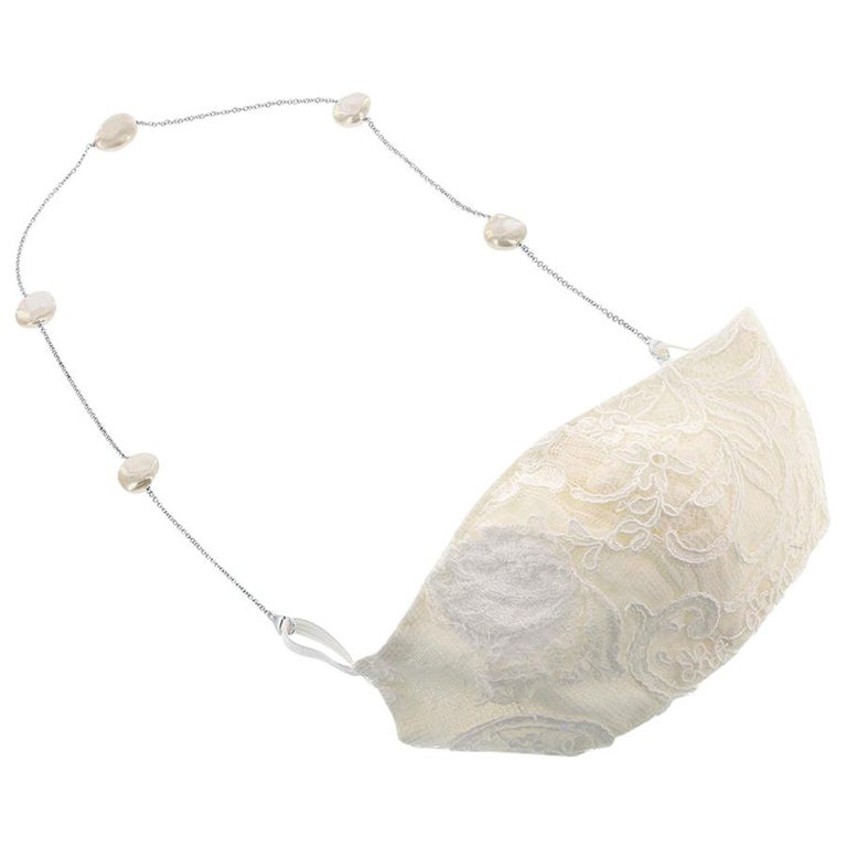 Cultured Freshwater Baroque Pearl Convertible Mask Chain Sterling ...