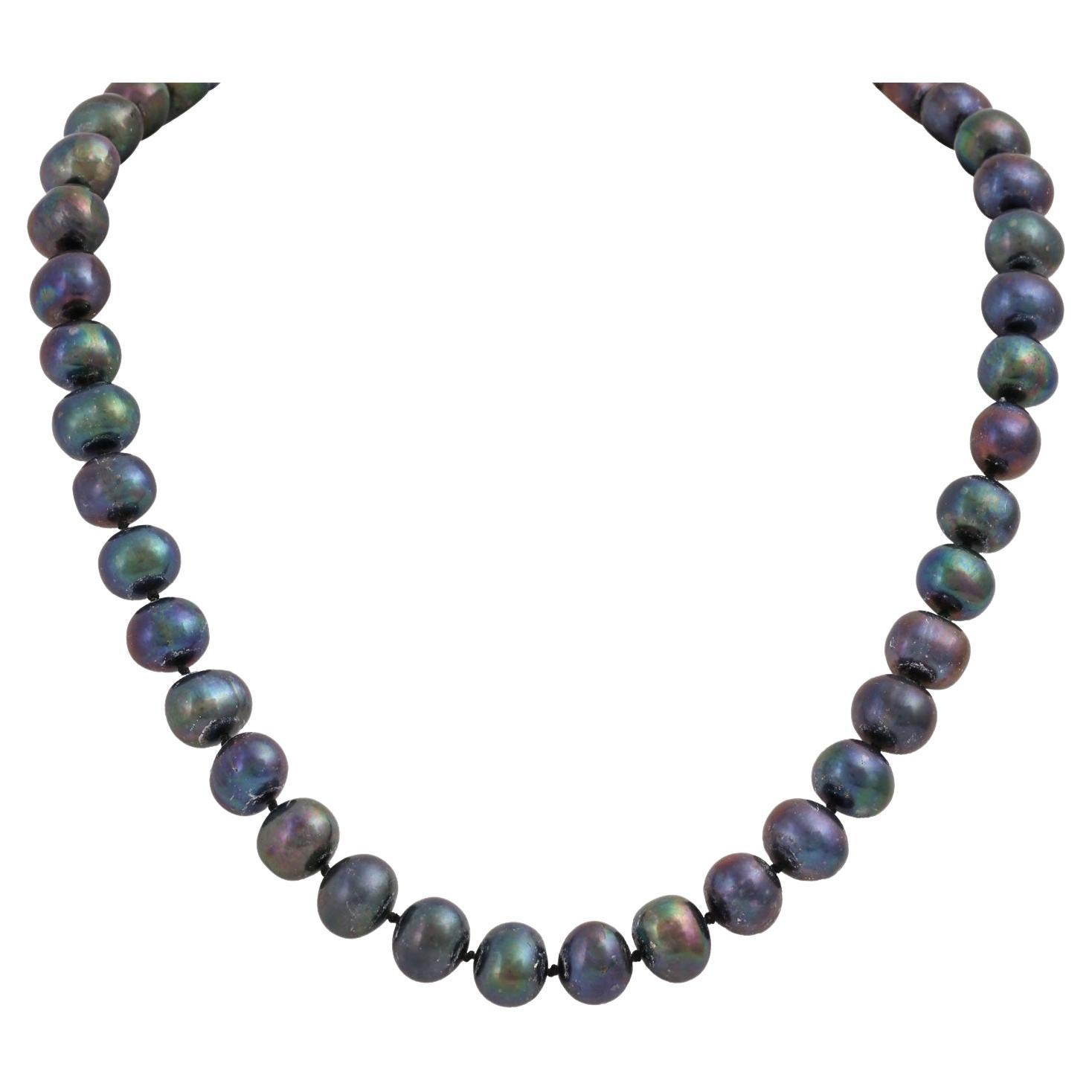 Cultured Pink Baroque Pearl Necklace with 18K Clasp For Sale at 1stDibs