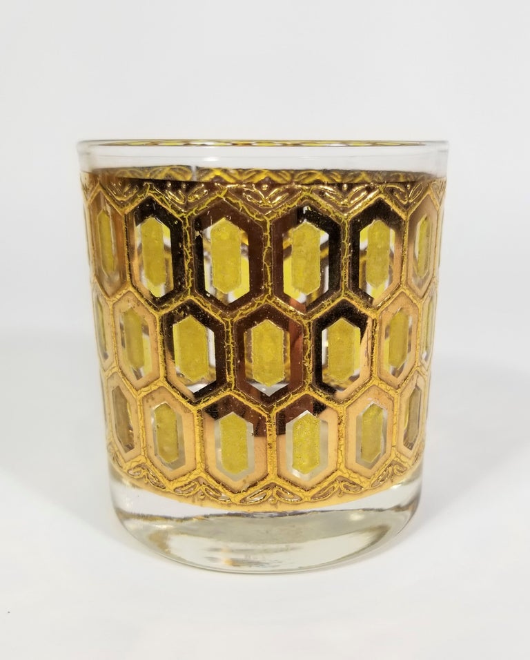 Culver 22k Gold Barware Glassware 1960s Mid Century Set of 6 at 1stDibs