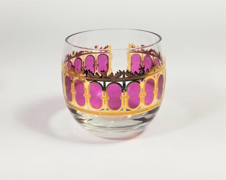Culver 22k Gold Glassware Barware Midcentury Set of 4 For Sale at 1stDibs