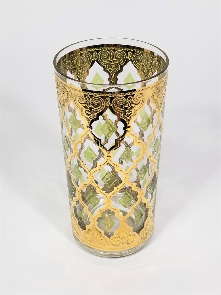 Culver 22k Gold Valencia Design 1960s Glassware Barware For Sale at 1stDibs