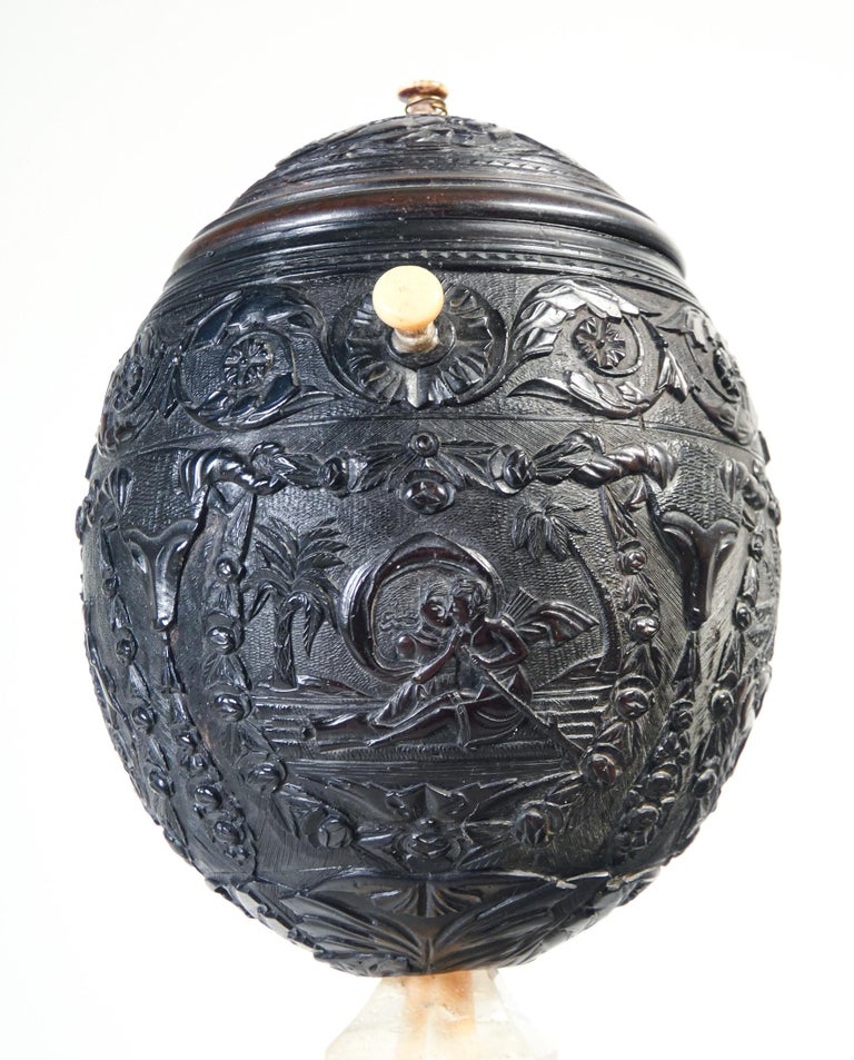 Cup Carved on Coconut, Base in Rock Crystal and Gilded Metal, 17th ...