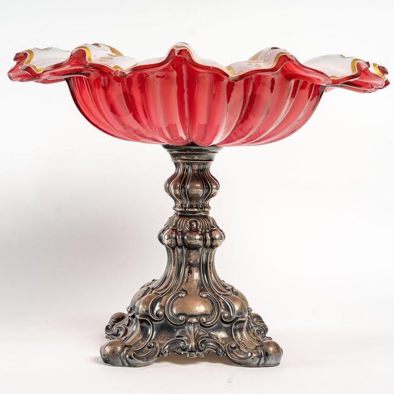 Cup in Bohemian Overlay, Napoleon III Period. For Sale at 1stDibs