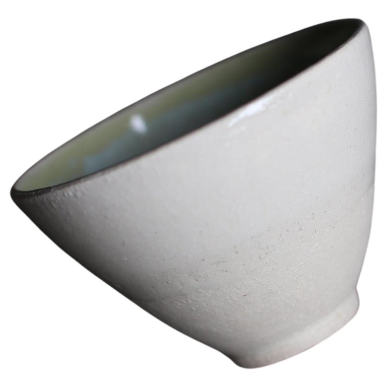 Cup in White Clay Clay with Pistache + Sheer Glaze For Sale at 1stDibs
