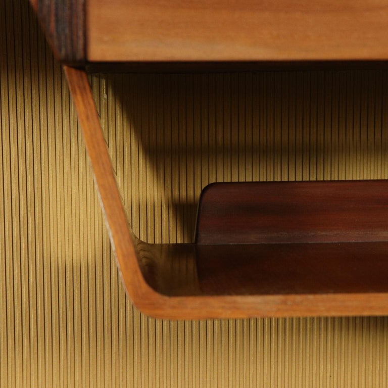 Cupboard Teak Veneer Brass Vintage, Italy, 1950s at 1stDibs