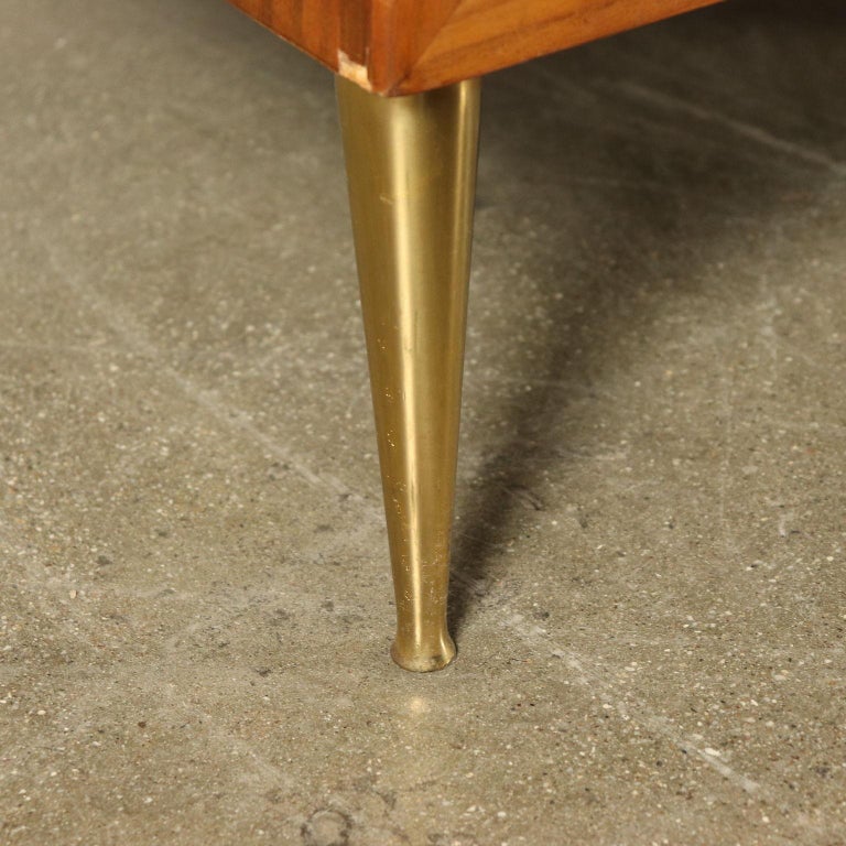 Cupboard Walnut Veneer Brass Vintage, Italy, 1960s at 1stDibs