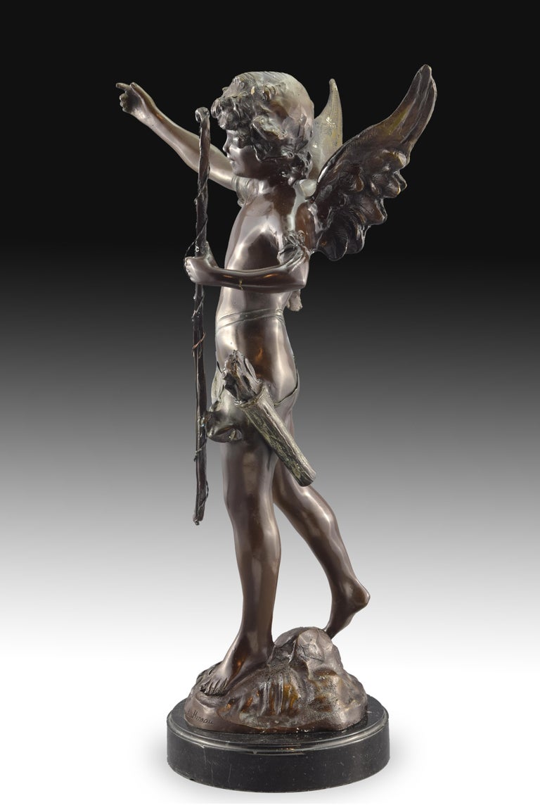 Cupid. Bronze, Marble, After Models from Auguste Moreau ‘1834-1917’ For ...