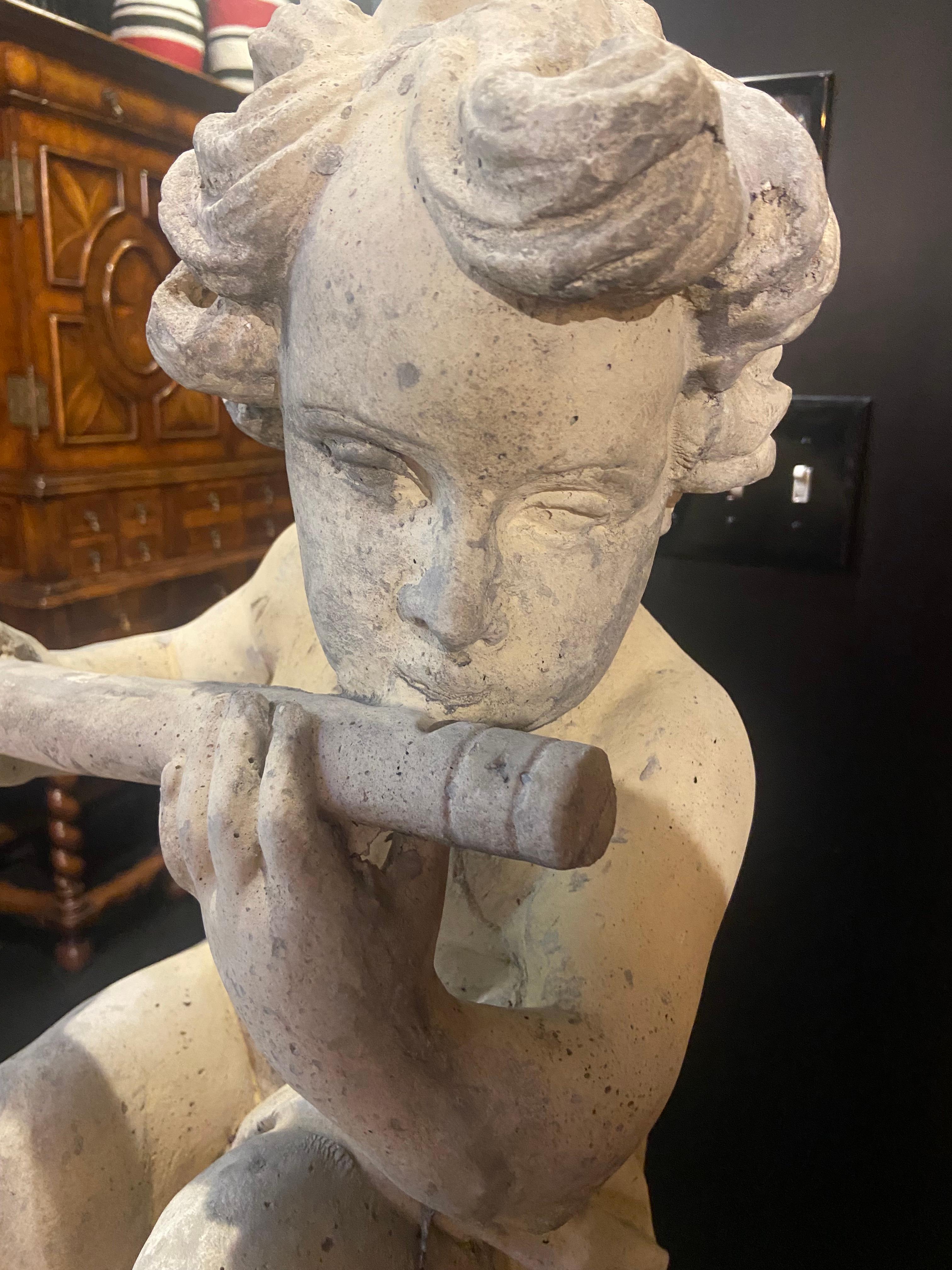 Cupid Statue on Pedestal For Sale at 1stDibs