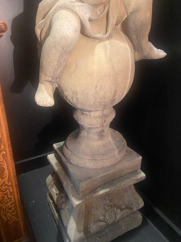 Cupid Statue on Pedestal For Sale at 1stDibs