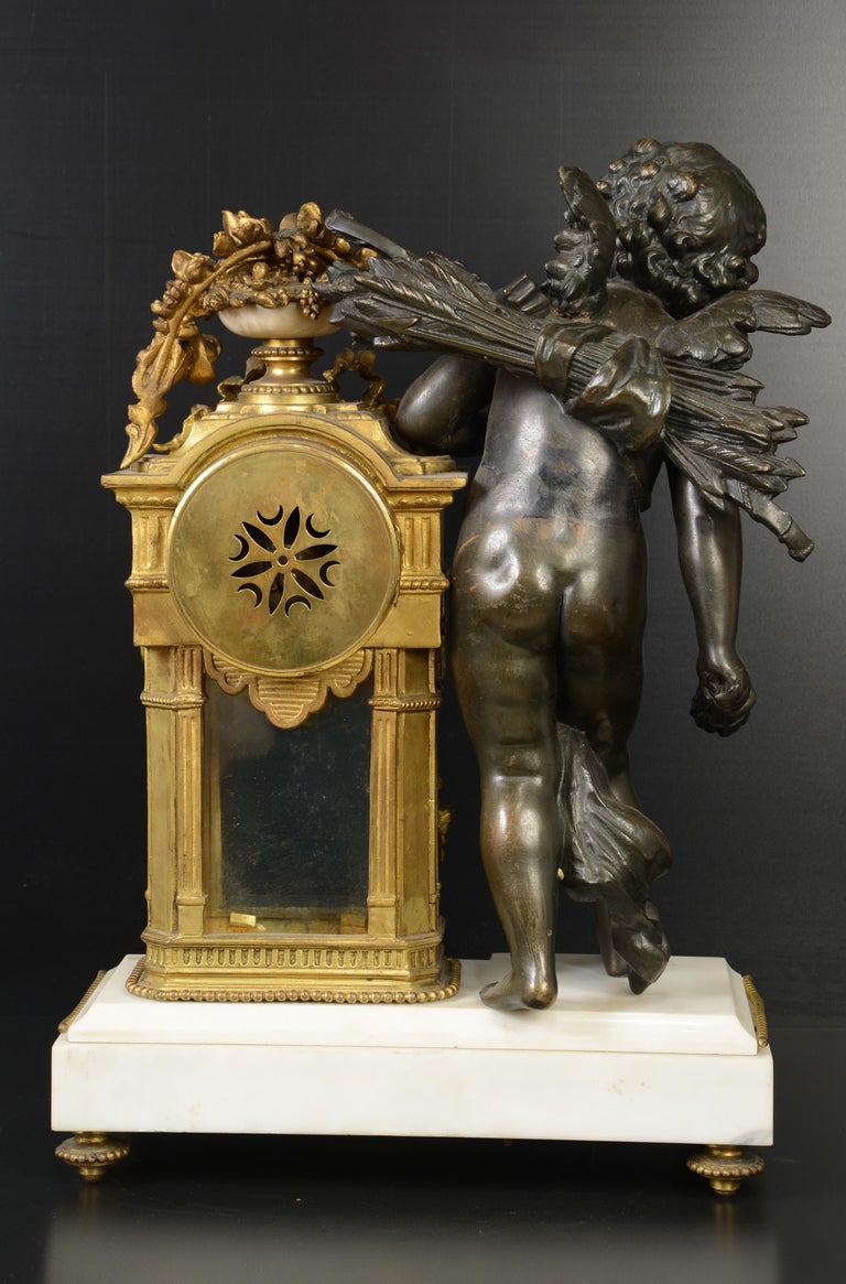 Cupid, Table Clock; France, 19th Century at 1stDibs