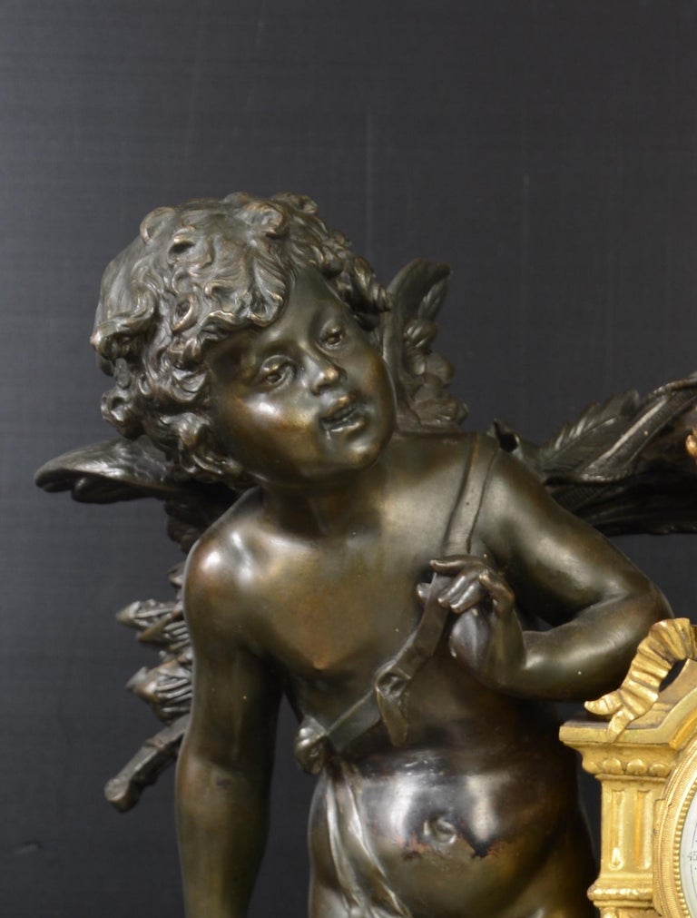 Cupid, Table Clock; France, 19th Century at 1stDibs