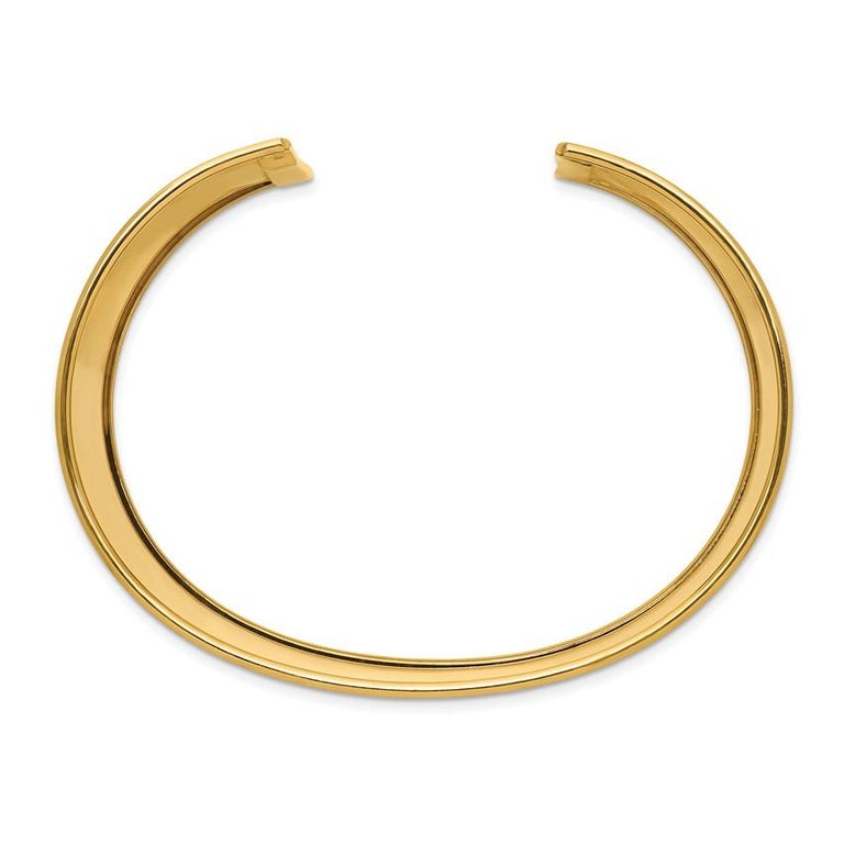 Curata Italian Solid 14k Yellow Gold Wide Polished Cuff Bangle Bracelet ...