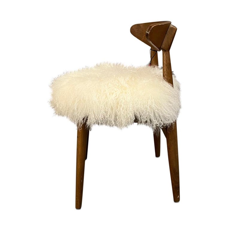 Curated Mid-Century Dining / Office / Accent Chair with New Fur in the ...
