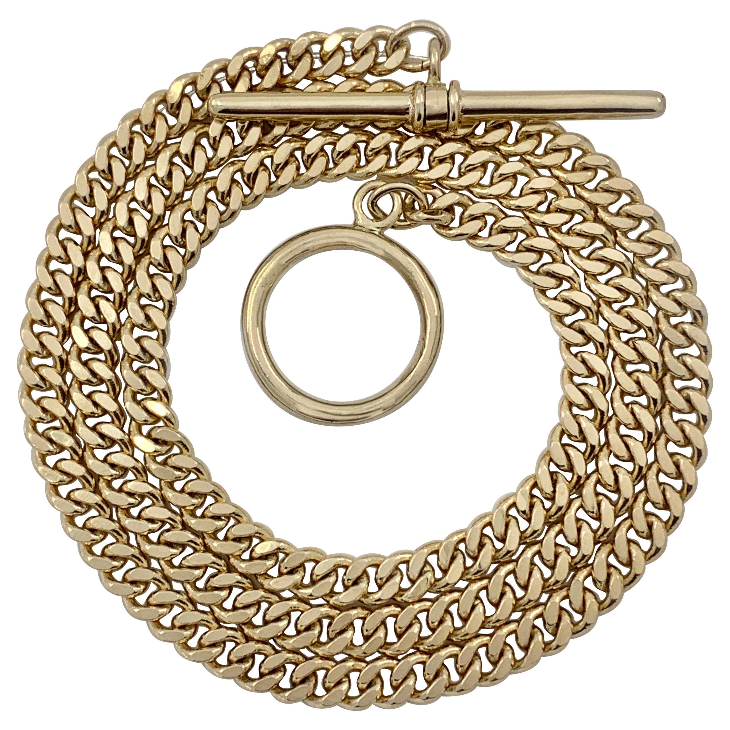 Choker Length Triple Rolo Chain with Bolt Ring Closure in 18 Karat ...