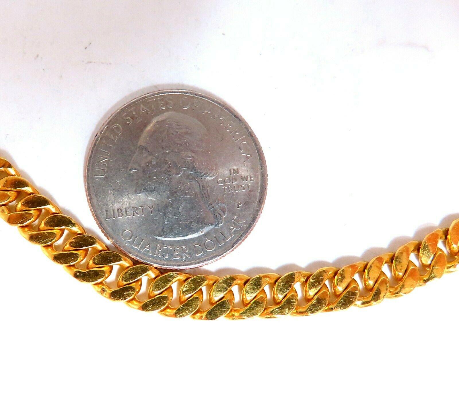 Curb Link Bracelet 24 Karat Gold at 1stDibs | 24 karat gold bracelet