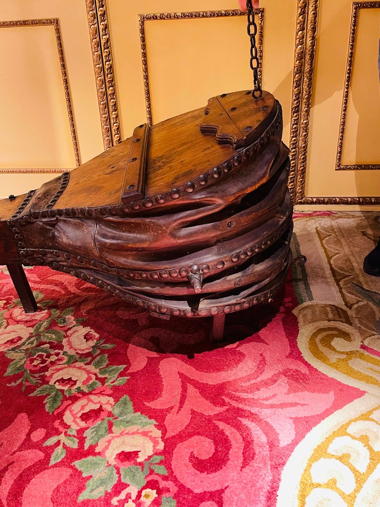 Curious Antique Industrial Bellows as a Coffee Table, Around 1880 For ...