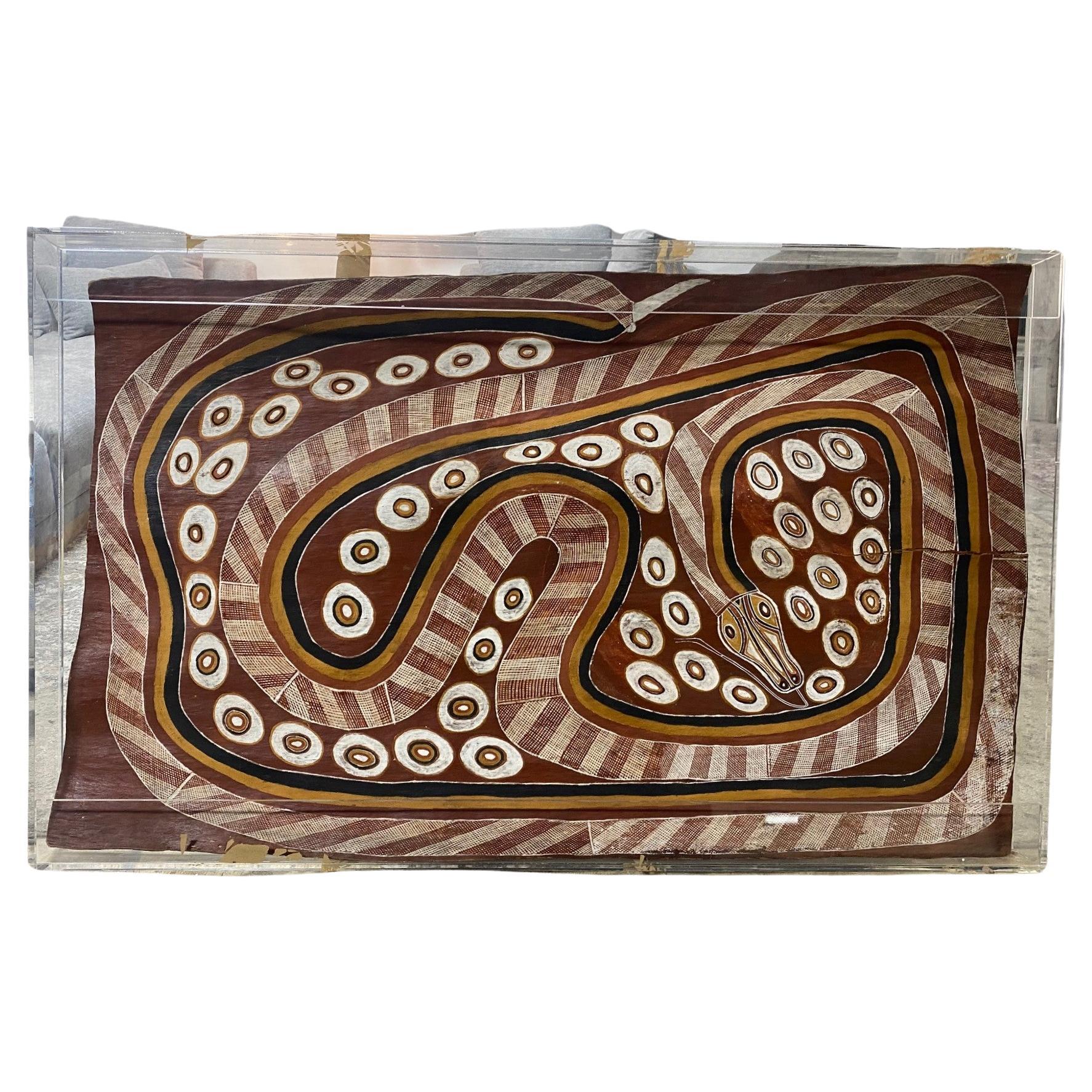 Curly Bardkadubbu Large Australian Aboriginal Art Original Bark Snake ...