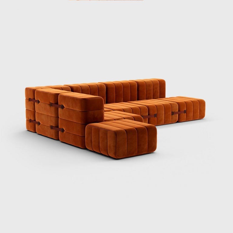 Curt-Set 12, E.G. Flexible Large Corner Sofa, Barcelona, Russet, V3347 ...