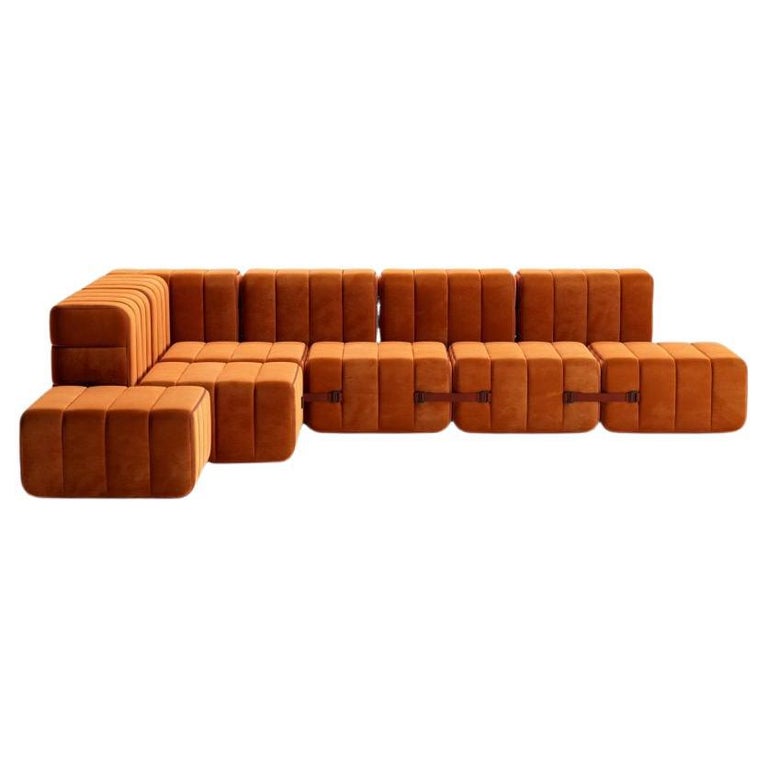 Curt-Set 12, E.G. Flexible Large Corner Sofa, Barcelona, Russet, V3347 ...