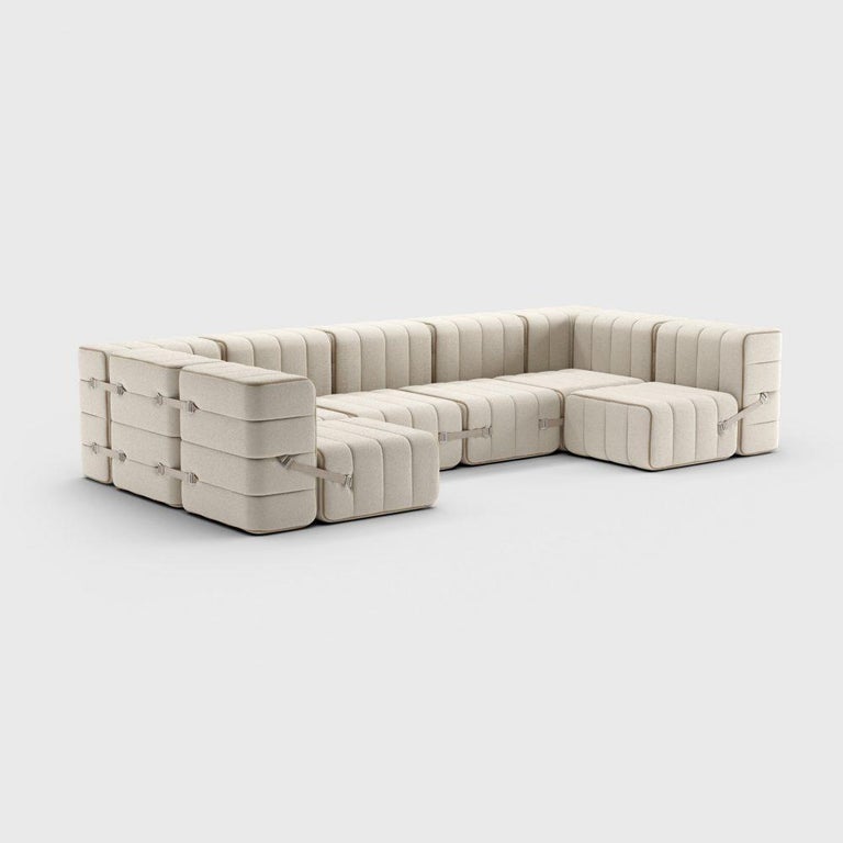 Curt-Set 15 - e.g. Flexible U-shaped sofa - Sera - Calla (White / Beige ...