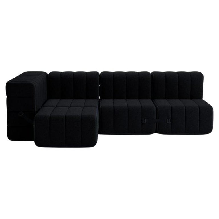 Curt-Set 9 - E.G. Flexible Small Corner Sofa - Sera - Ebony 'Black' For ...
