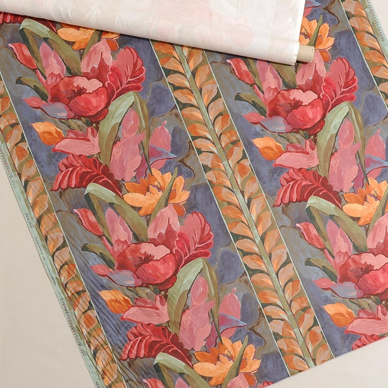 Curtain Italian Fabric with Flowers For Sale at 1stDibs