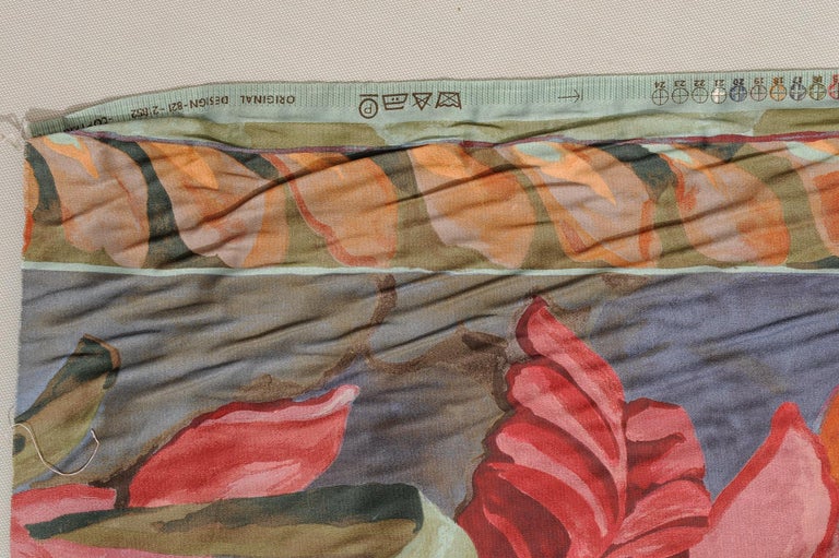 Curtain Italian Fabric with Flowers For Sale at 1stDibs