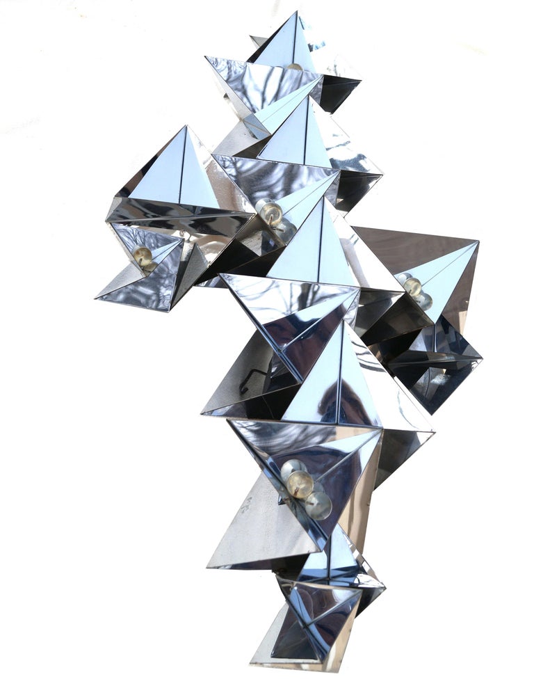 Curtis C. Jere Prismatic Metal Wall Hanging Sculpture with Lucite Balls ...