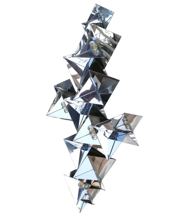 Curtis C. Jere Prismatic Metal Wall Hanging Sculpture with Lucite Balls ...