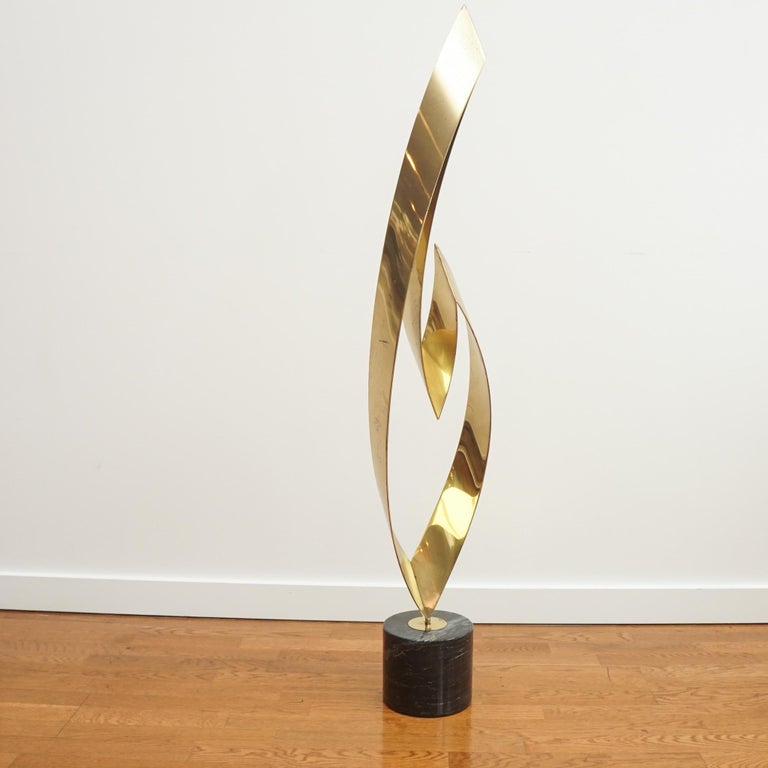 Curtis Jere Brass Eternal Flame Sculpture For Sale at 1stDibs