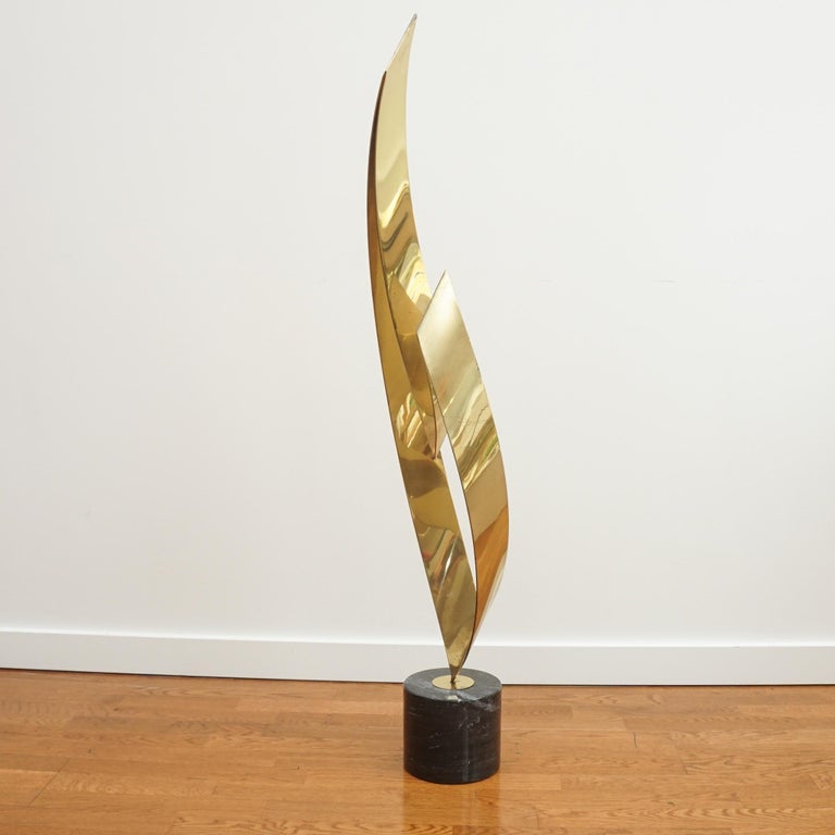 Curtis Jere Brass Eternal Flame Sculpture For Sale at 1stDibs