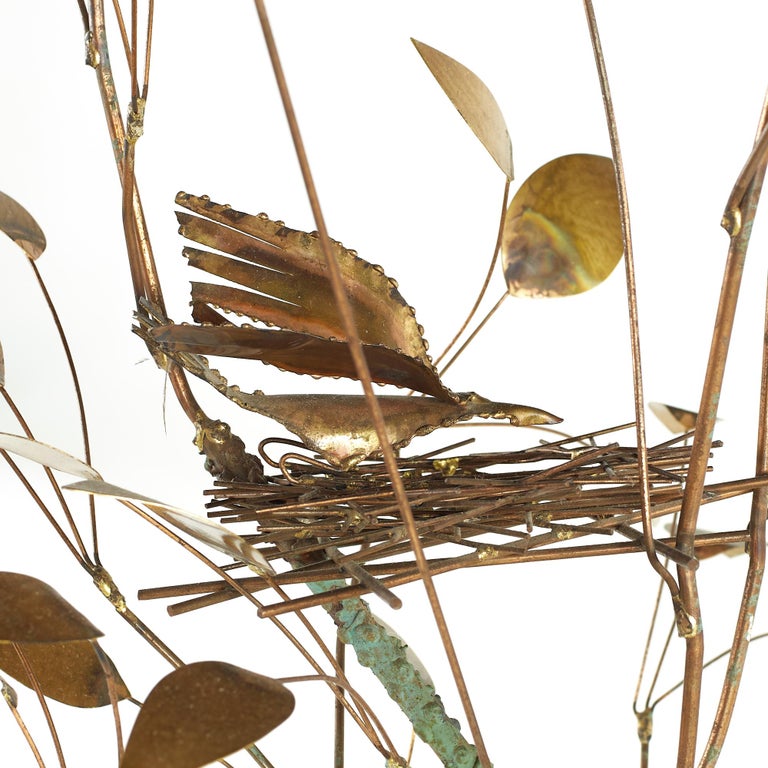 Curtis Jere Brutalist Midcentury Brass Tree Sculpture For Sale at 1stDibs