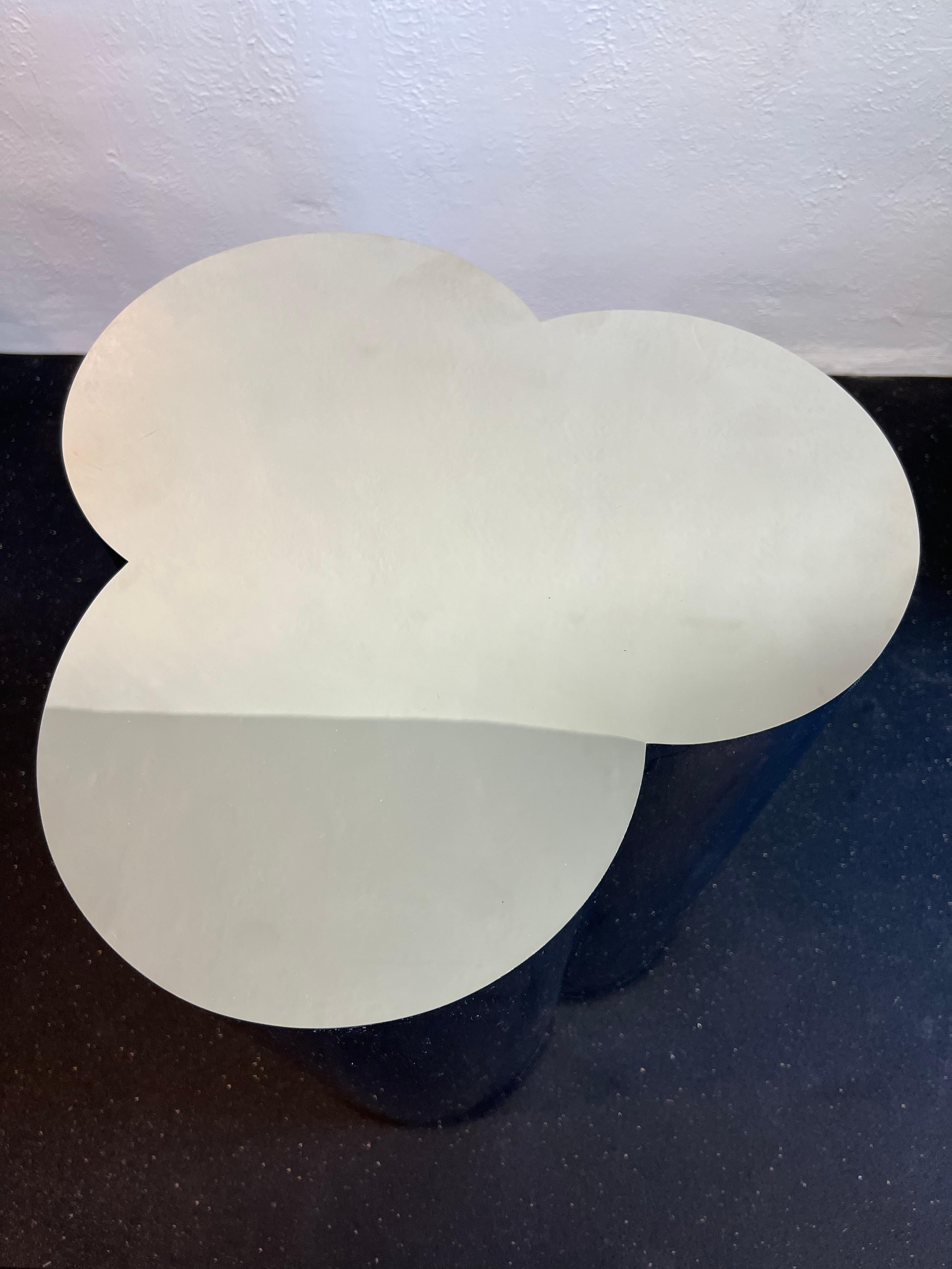 Curtis Jere Chrome Trefoil Pedestal Table Bases-A Pair For Sale at 1stDibs