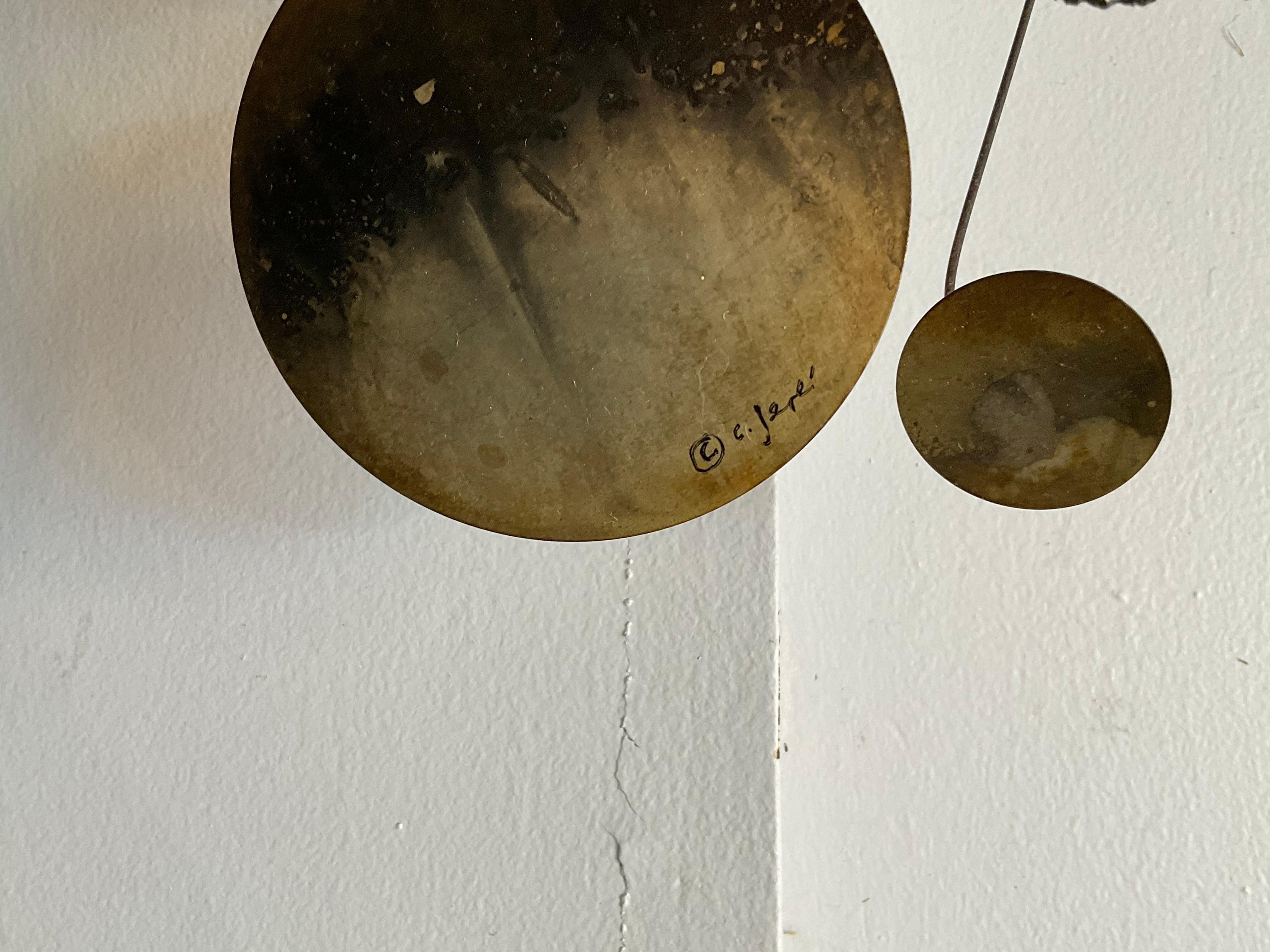 Curtis Jere Early Brass Raindrops Sculpture Signed by the Artist circa ...