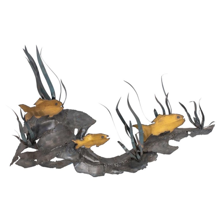 Curtis Jere Manner Brutalist Modern Fish Sculpture For Sale at 1stDibs