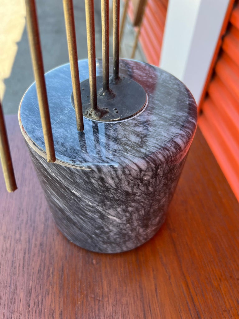 Curtis Jere Metal Rod Table Sculpture with Marble Base For Sale at ...