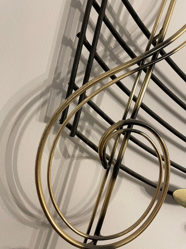 Curtis Jere Music Notes Wall Sculpture For Sale at 1stDibs