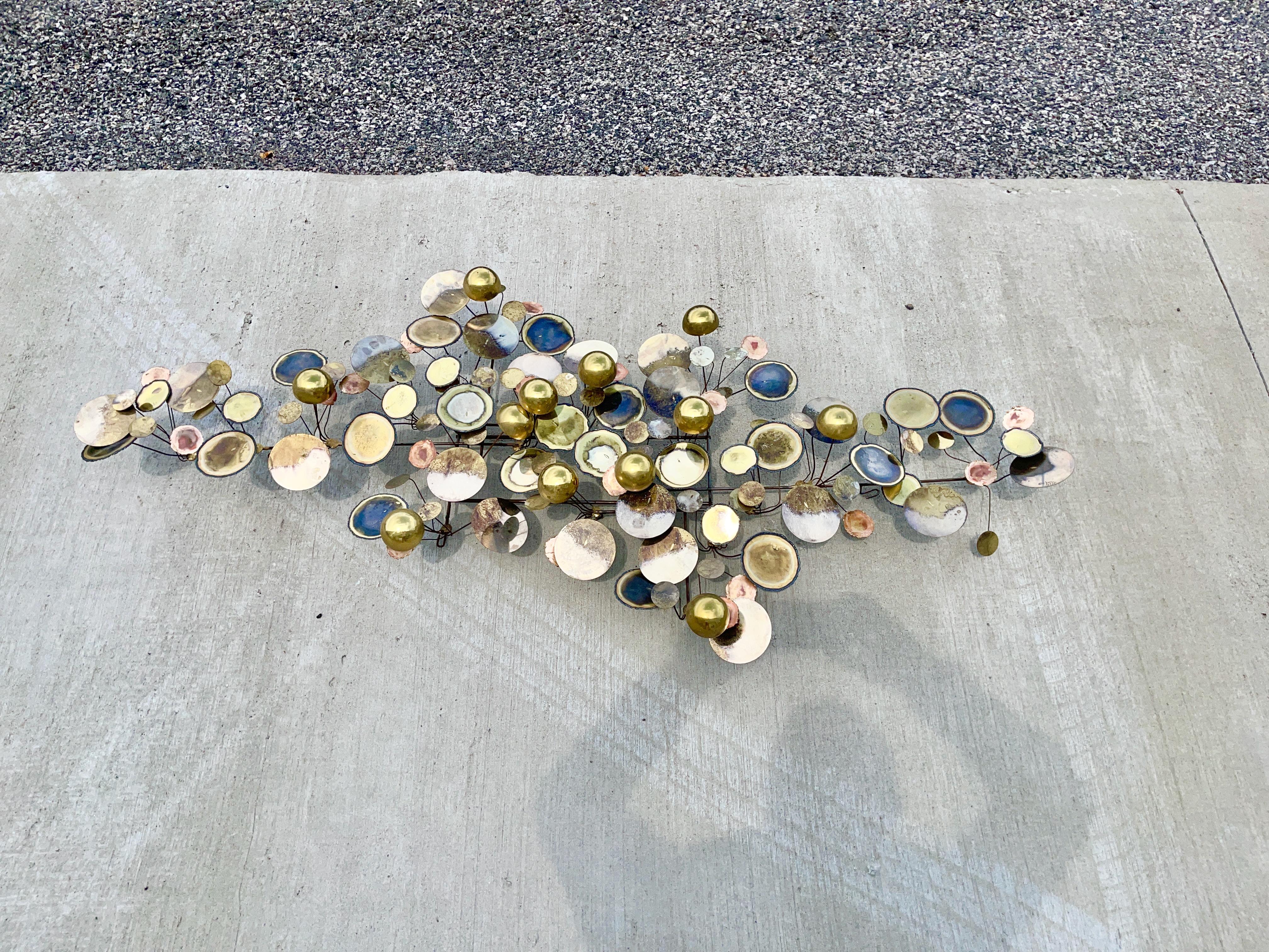 Curtis Jere Raindrops Wall Sculpture Signed 1975 For Sale at 1stDibs