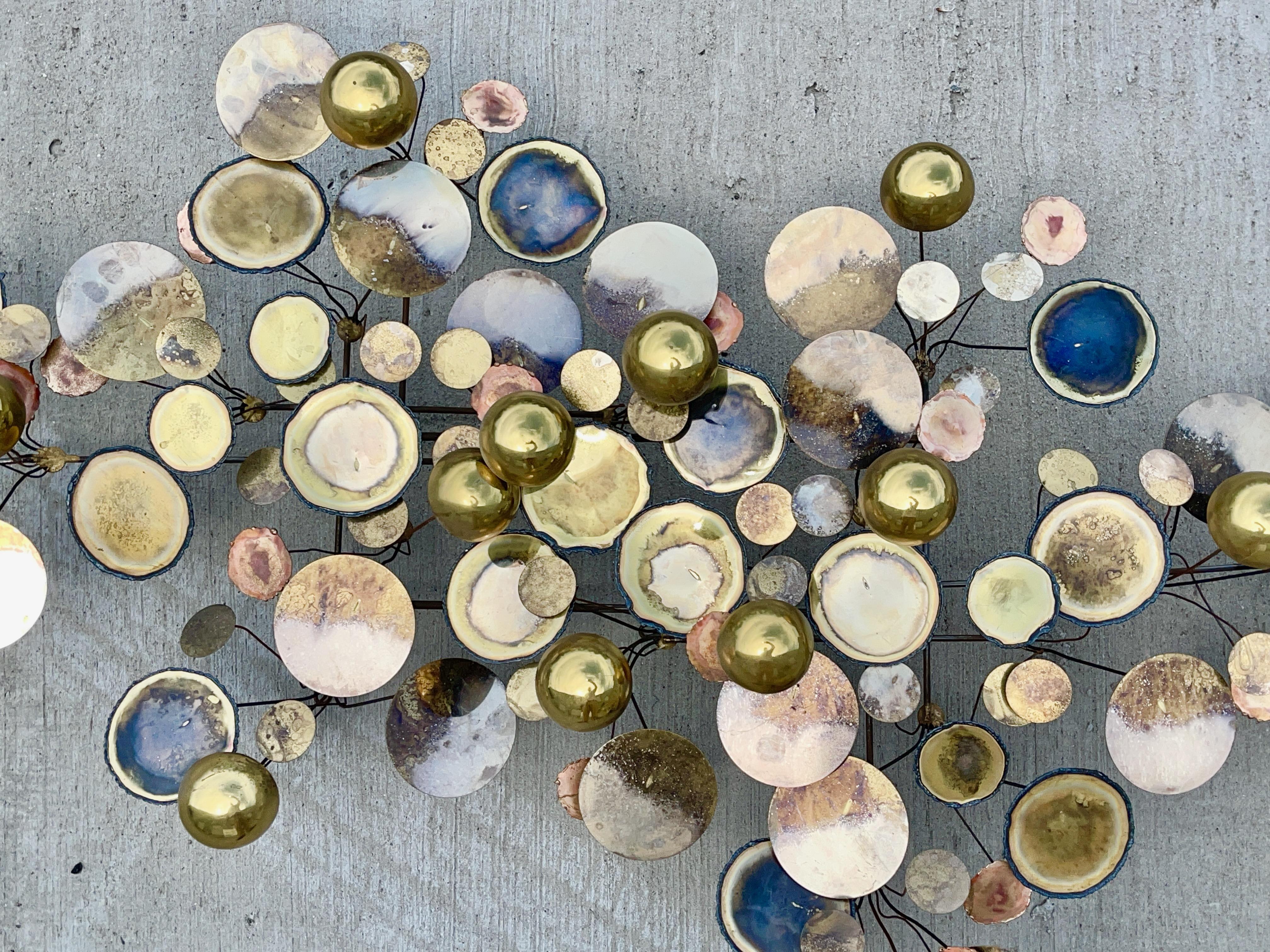 Curtis Jere Raindrops Wall Sculpture Signed 1975 For Sale at 1stDibs