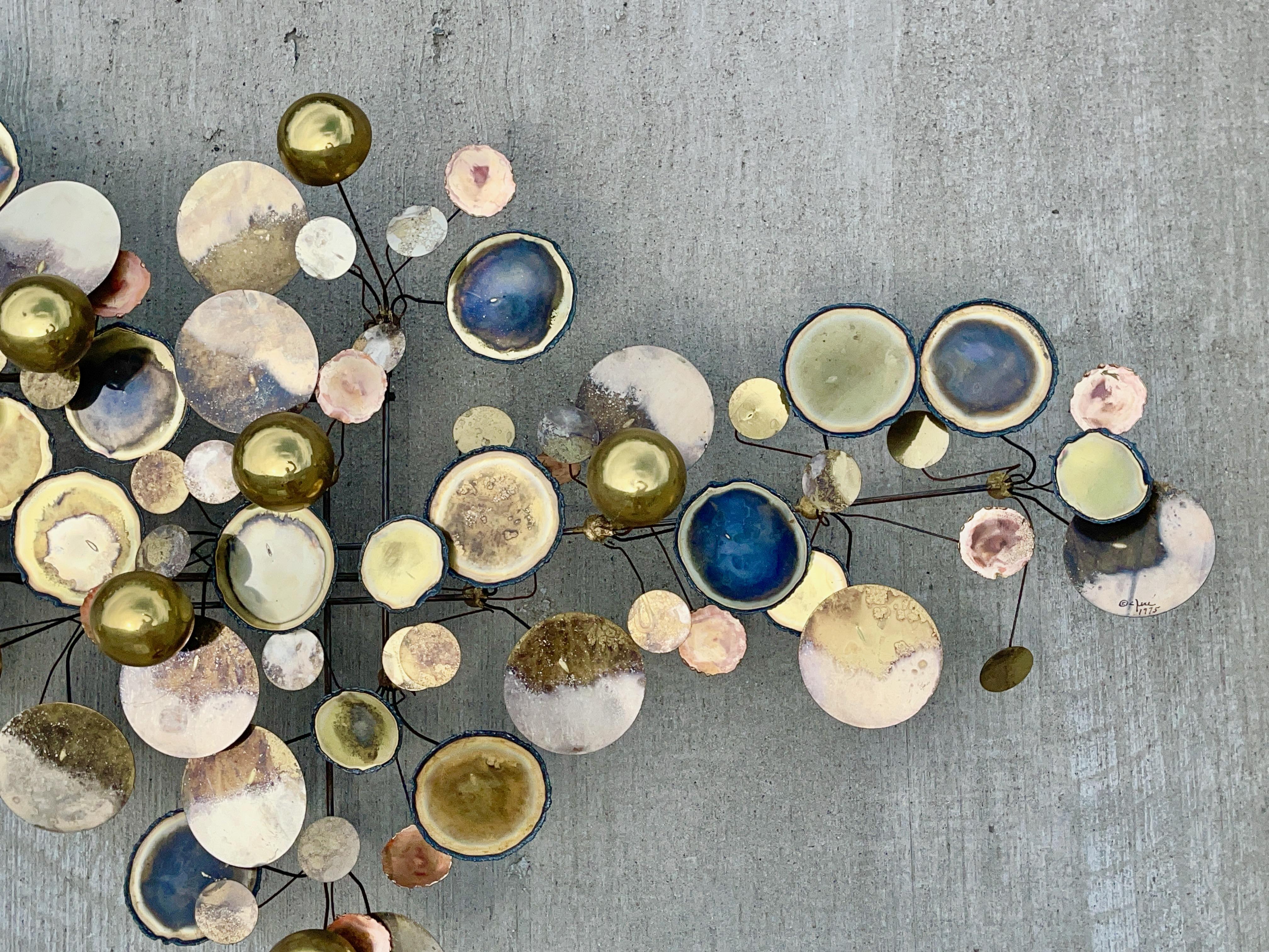 Curtis Jere Raindrops Wall Sculpture Signed 1975 For Sale at 1stDibs