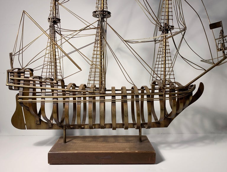 Curtis Jere Ship Sculpture For Sale at 1stDibs
