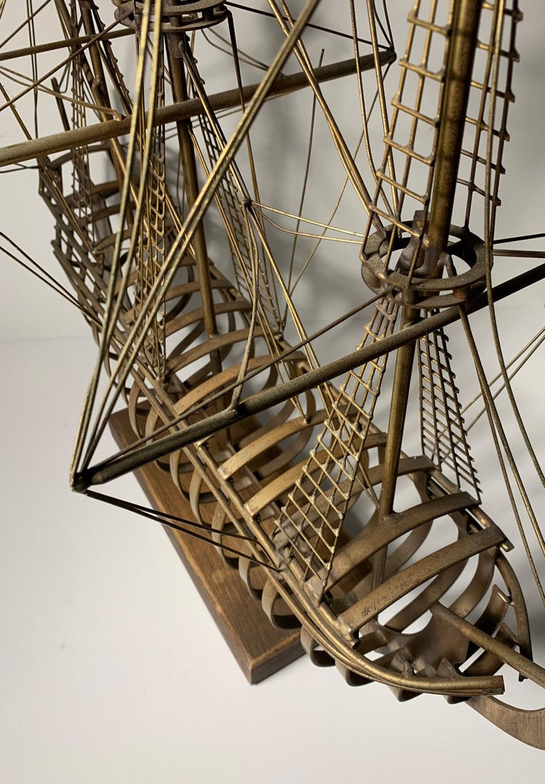 Curtis Jere Ship Sculpture For Sale at 1stDibs