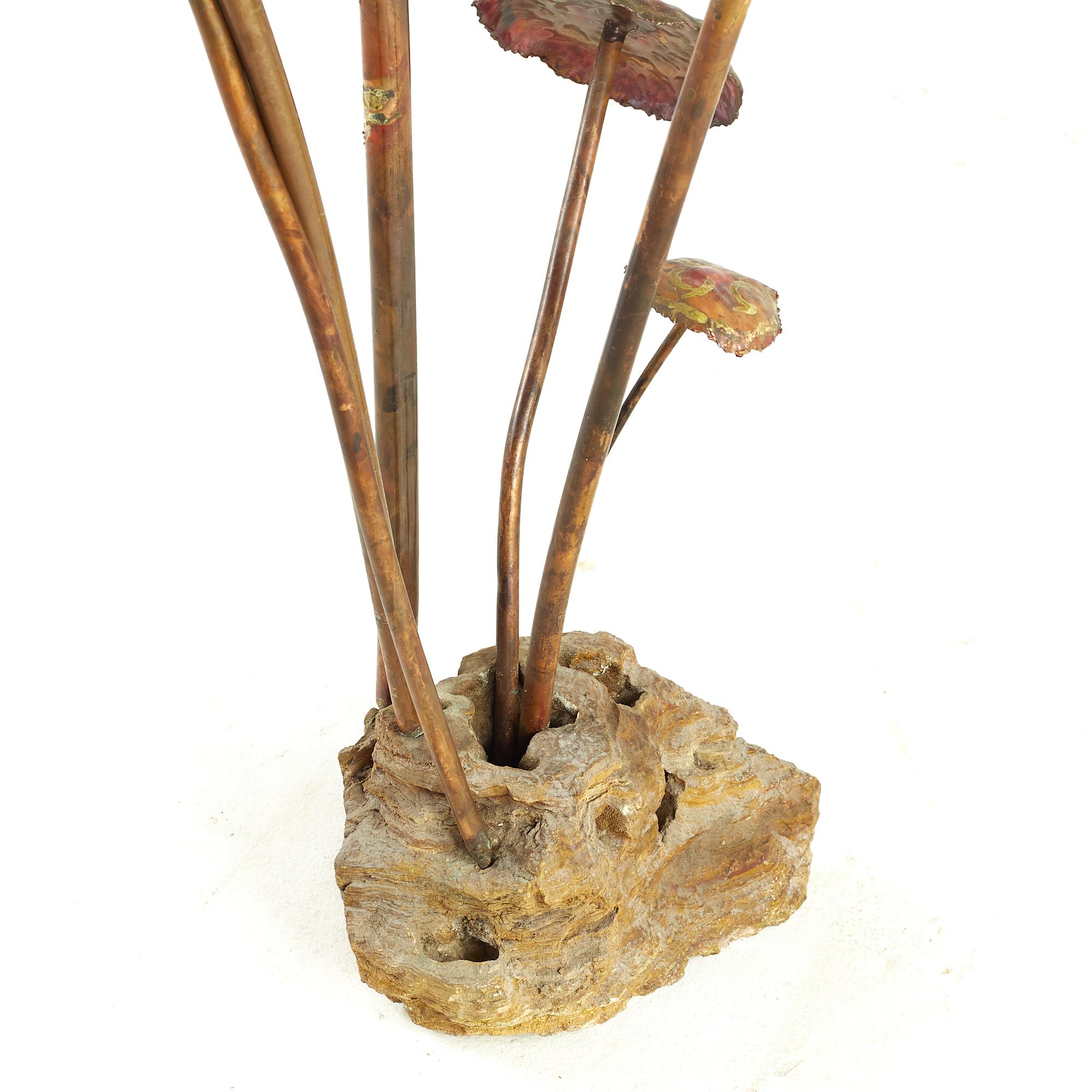 Curtis Jere Style Mid Century Brass Palm Tree with Mushrooms For Sale ...