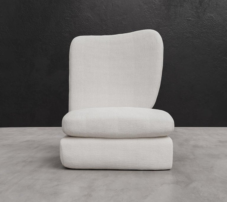 Curve Chair - Modern Layered Asymmetrical Chair in Curly Lamb Boucle ...