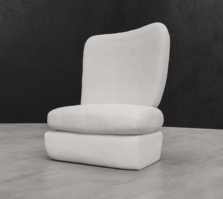 Curve Chair - Modern Layered Asymmetrical Chair in Curly Lamb Boucle ...
