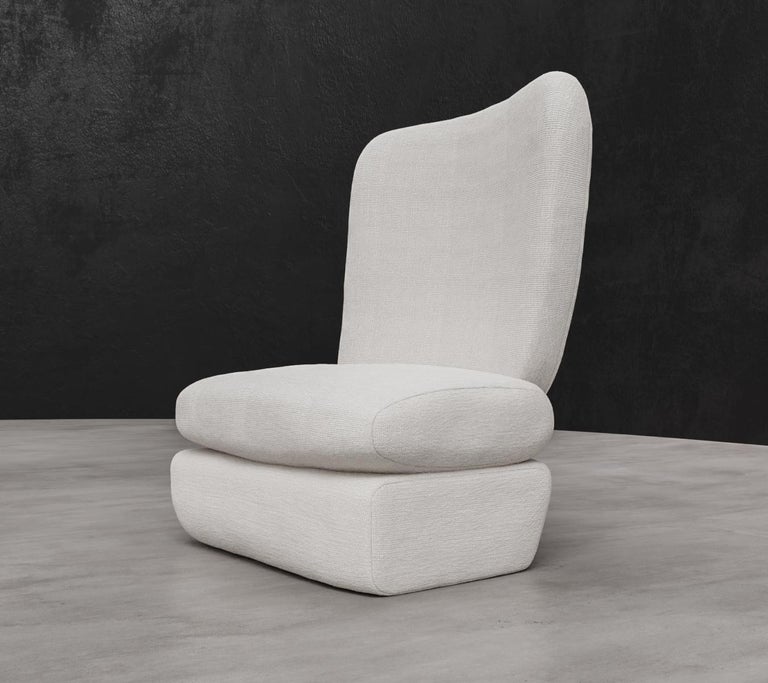 Curve Chair - Modern Layered Asymmetrical Chair in Curly Lamb Boucle ...