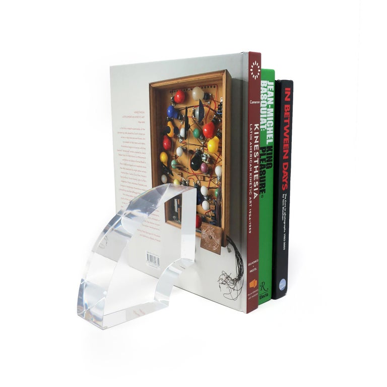 Curved Astrolite Lucite Bookends by Ritts Co. of Los Angeles For Sale ...