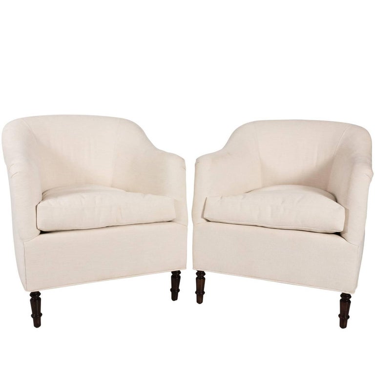Curved Back Club Chairs at 1stDibs