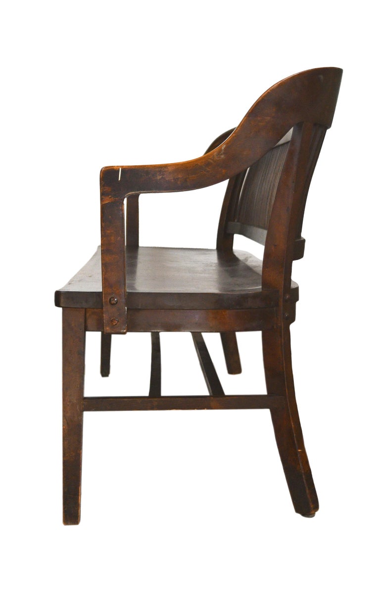 Curved Back Courtroom Bench at 1stDibs | courtroom benches for sale