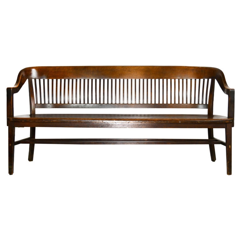 Curved Back Courtroom Bench at 1stDibs | courtroom benches for sale